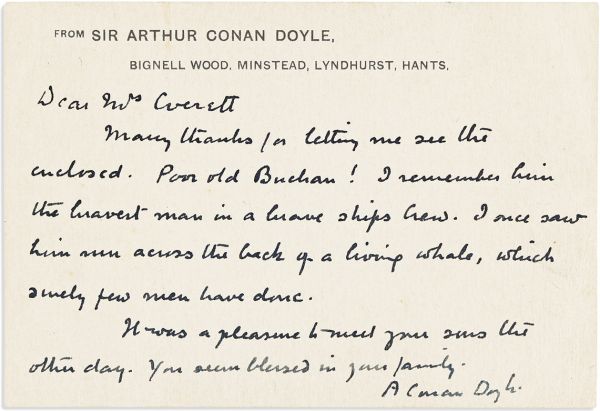 Letter to Mrs Everett (undated) - The Arthur Conan Doyle Encyclopedia