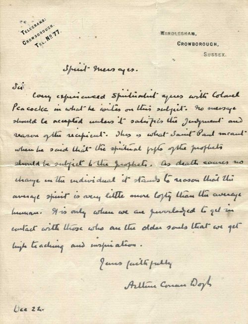 Spirit Messages (24 december 1925) - The Arthur Conan Doyle Encyclopedia