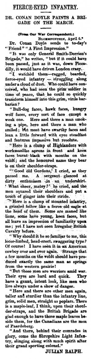 Fierce-Eyed Infantry - The Arthur Conan Doyle Encyclopedia